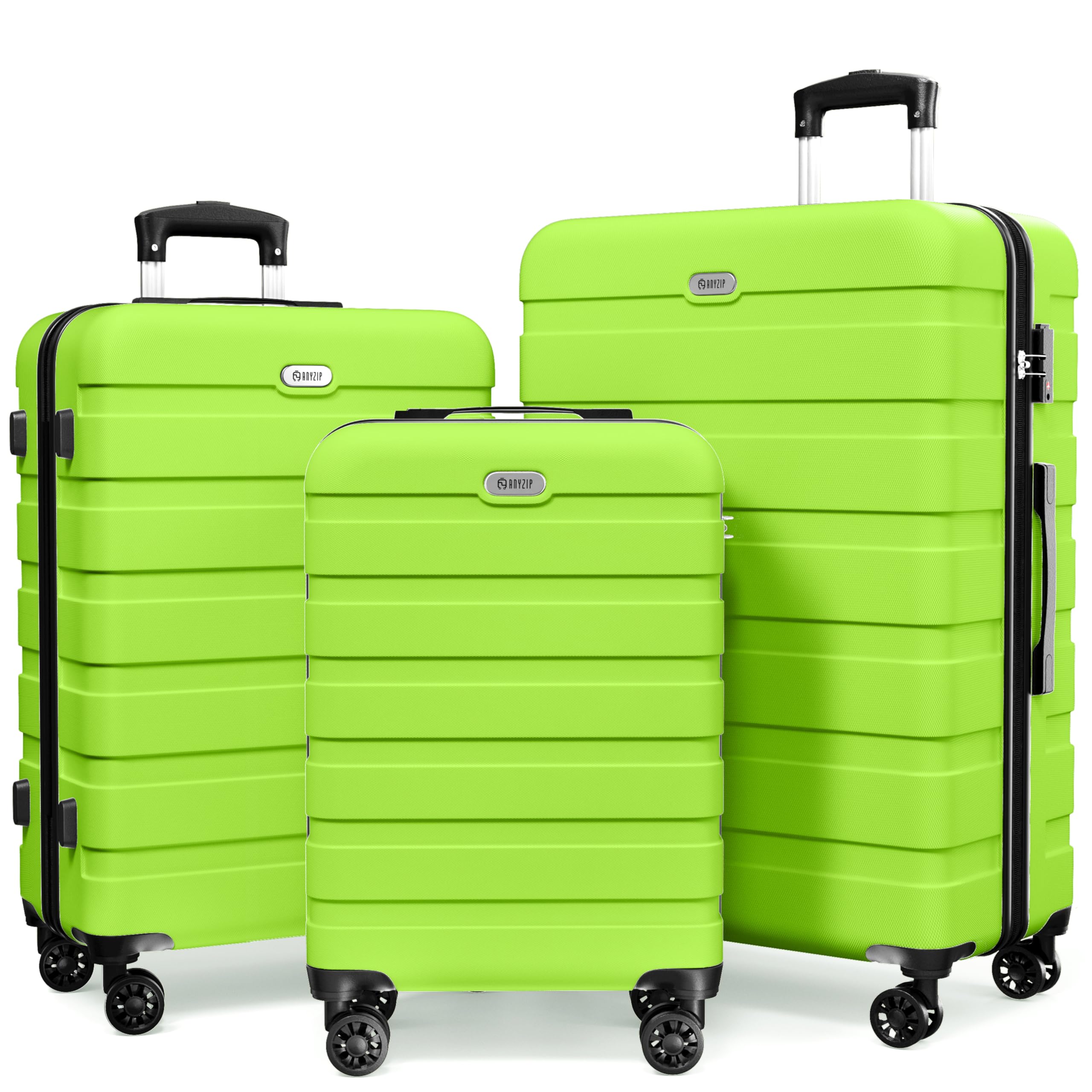 AnyZip Luggage PC ABS Hardside Lightweight Suitcase with 4 Universal Wheels TSA Lock Carry-On 20 Inch Apple Green