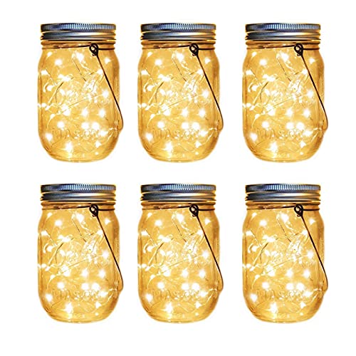 HJHSH Set of 6 Outdoor Solar Lights, Hanging Solar Lights Backyard Star String Lights Multi-Coloured Waterproof for Home Garden Christmas Outdoor Decoration (Color : White Light, Size : C)
