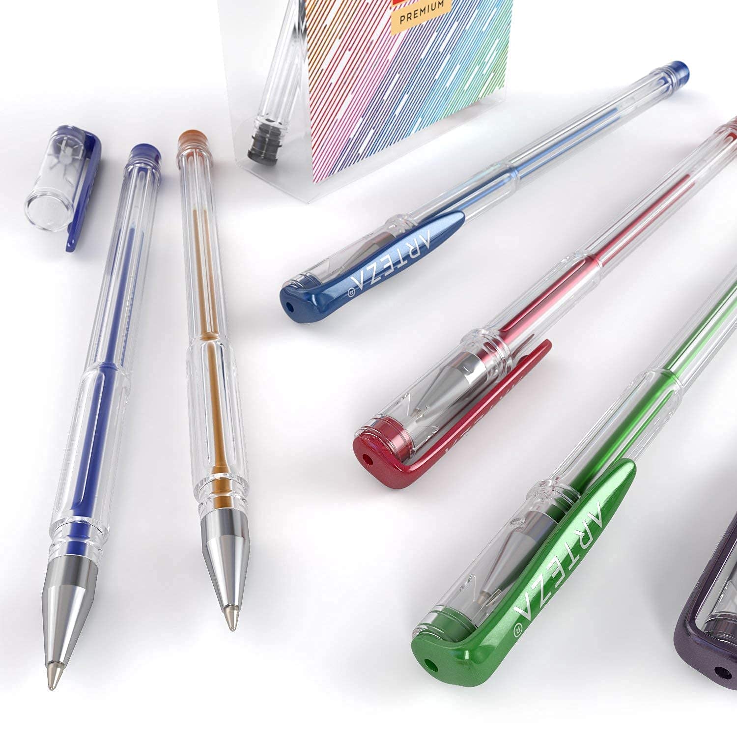 ARTEZA Glitter and Metallic Gel Pens Bundle, Drawing Art Supplies for Artist, Hobby Painters & Beginners