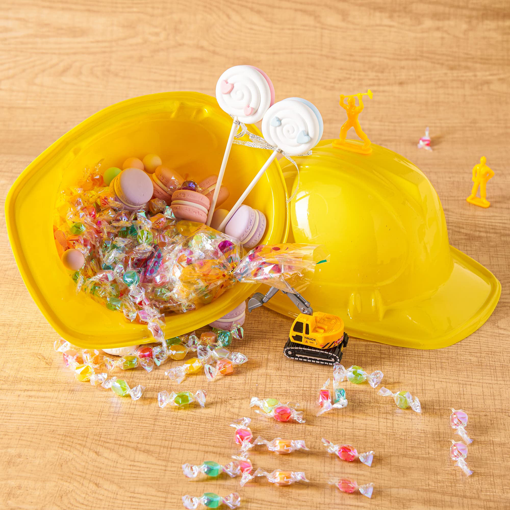 JOYIN Construction Hard Hats, 24 Pcs Toy Plastic Kids Party Hats, Yellow, for Children Construction Birthday Party, Building Theme Party Favors