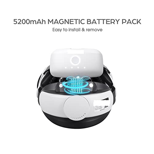 ALSODI M2 Pro Battery Head Strap Compatible with Oculus Quest 2 Elite Halo Strap with 5200mAh Battery Pack Meta Quest2 VR Accessories (Color : Set 2)