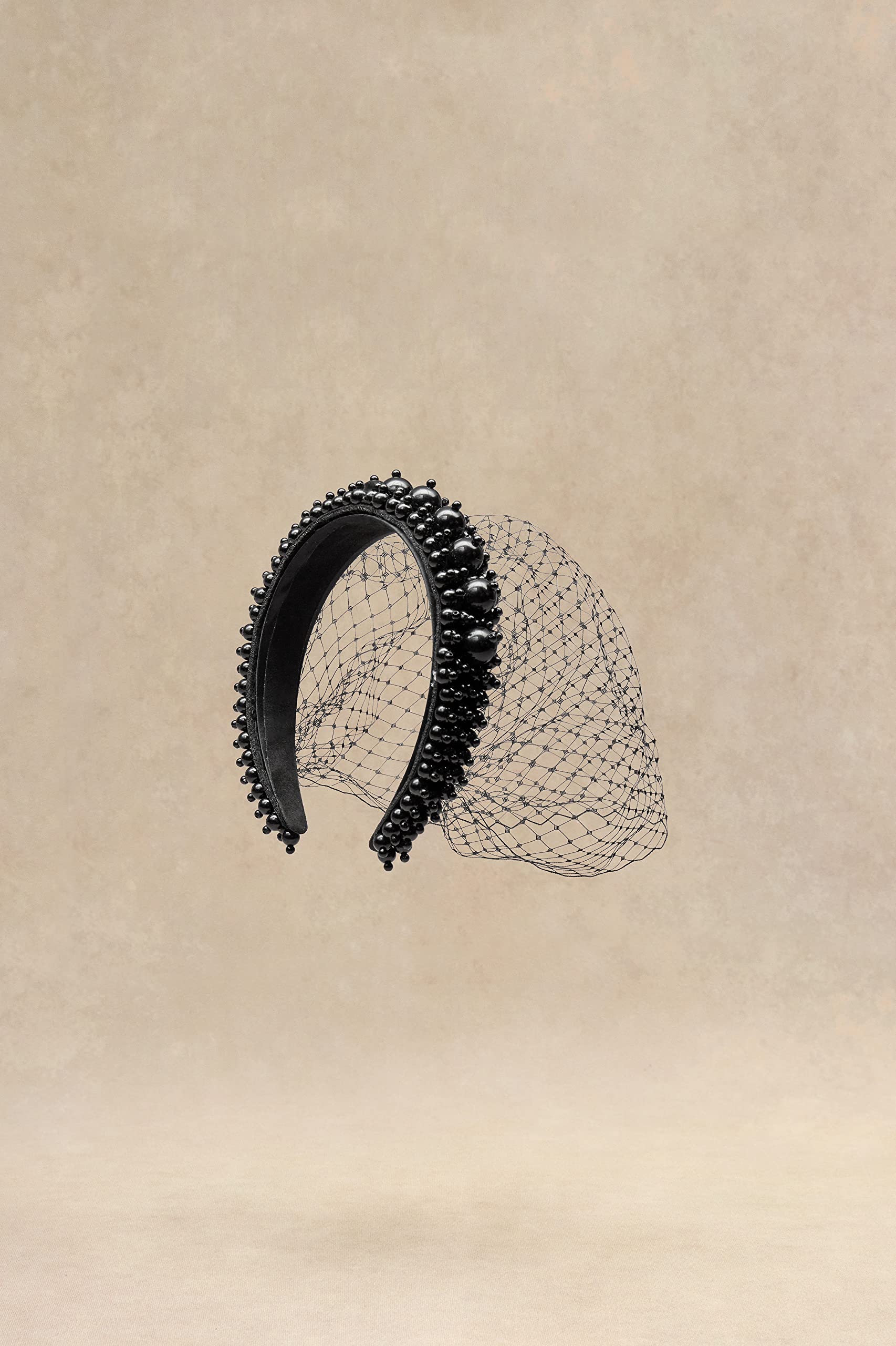 BABEYOND 1920s Flapper Fascinator Mesh Pearl Veil Headband Bridal Wedding Tea Party Fascinator Veil for Women