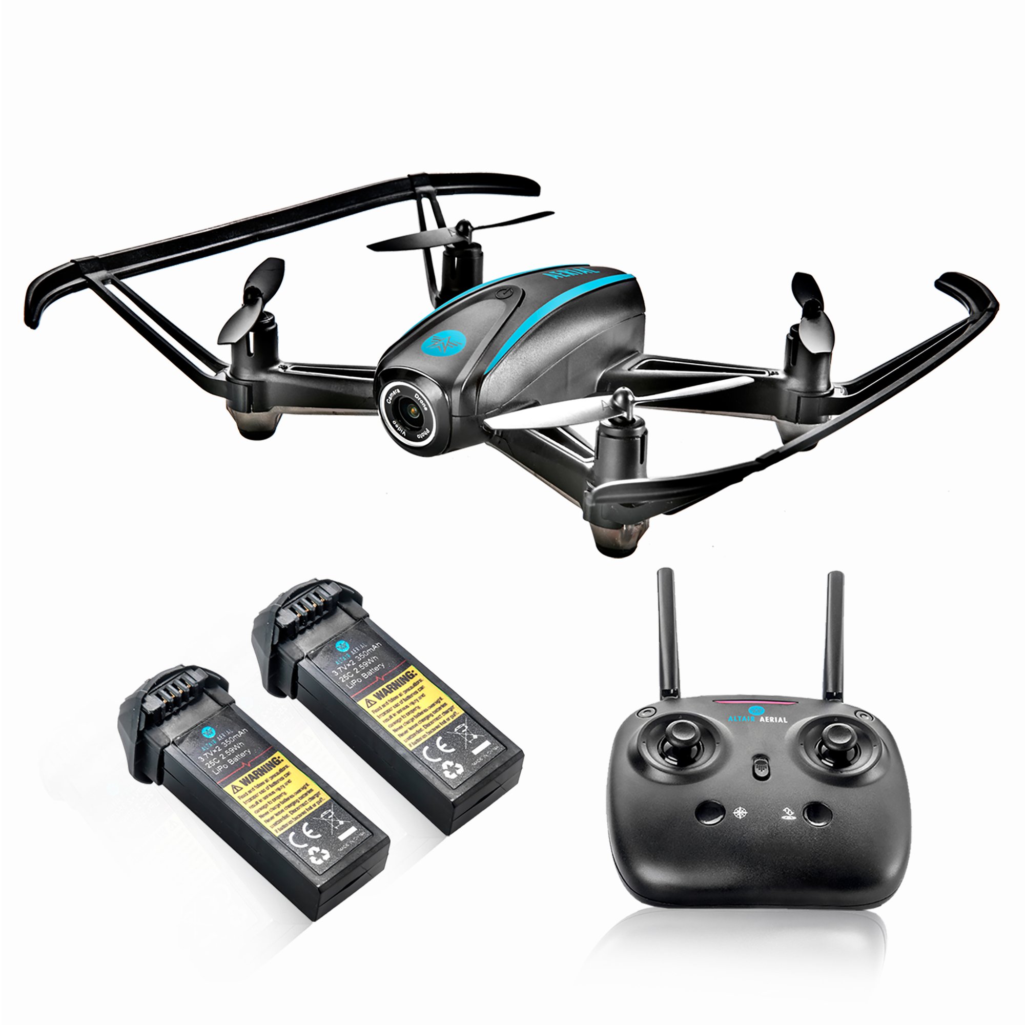 Altair #AA108 Camera Drone Great for Kids & Beginners | RC Quadcopter w/ 720p HD FPV Camera VR, Headless Mode, Altitude Hold, 3 Skill Modes, Easy Indoor Drone, 2 Batteries