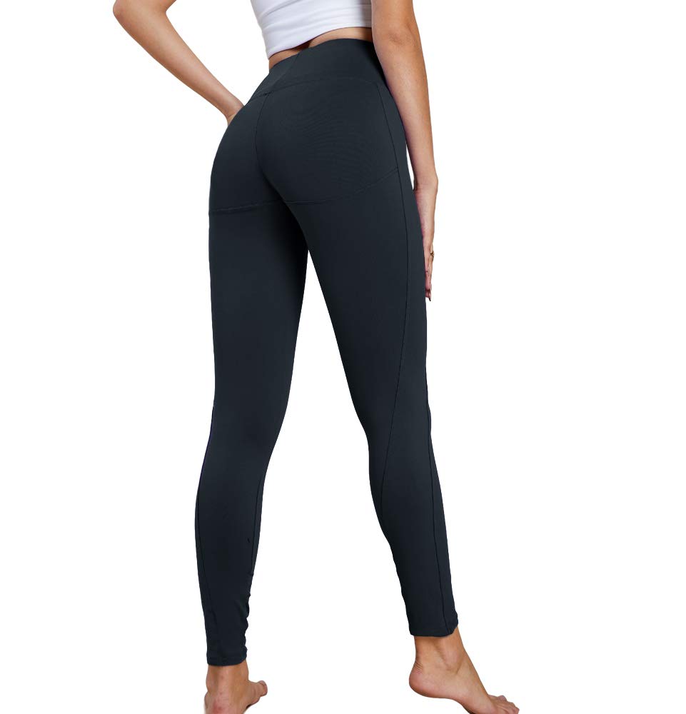 Aurgelmir Women's High Waist Workout Leggings Butt Lifting Tummy Control Sports Yoga Pants (Black,Small)