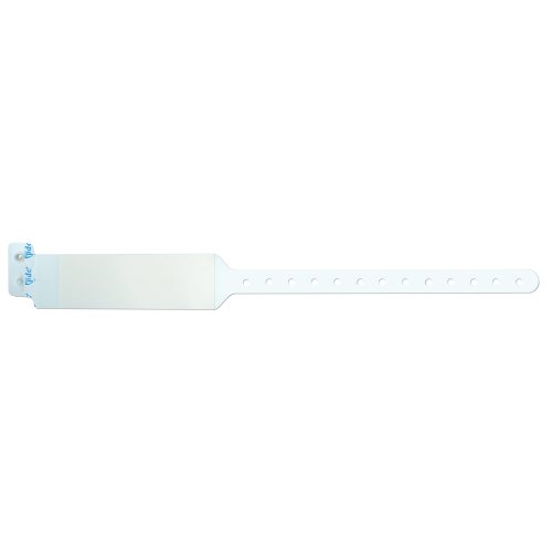 PDC Healthcare Sentry LabelBand 5080-11-PDM Polyester Adult Shield Wristband, Insert Label Style, Permanent Snap Closure, White (Box of 500)