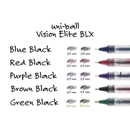 uni-ball 1832410 Vision Elite Blx Series Rollerball Pen .5 Mm Assorted 5/St