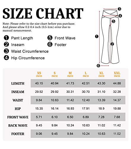 HEGALY Women's Flare Yoga Pants - Crossover Flare Leggings High Waisted Bootcut Bell Bottom Workout Sweatpants Black