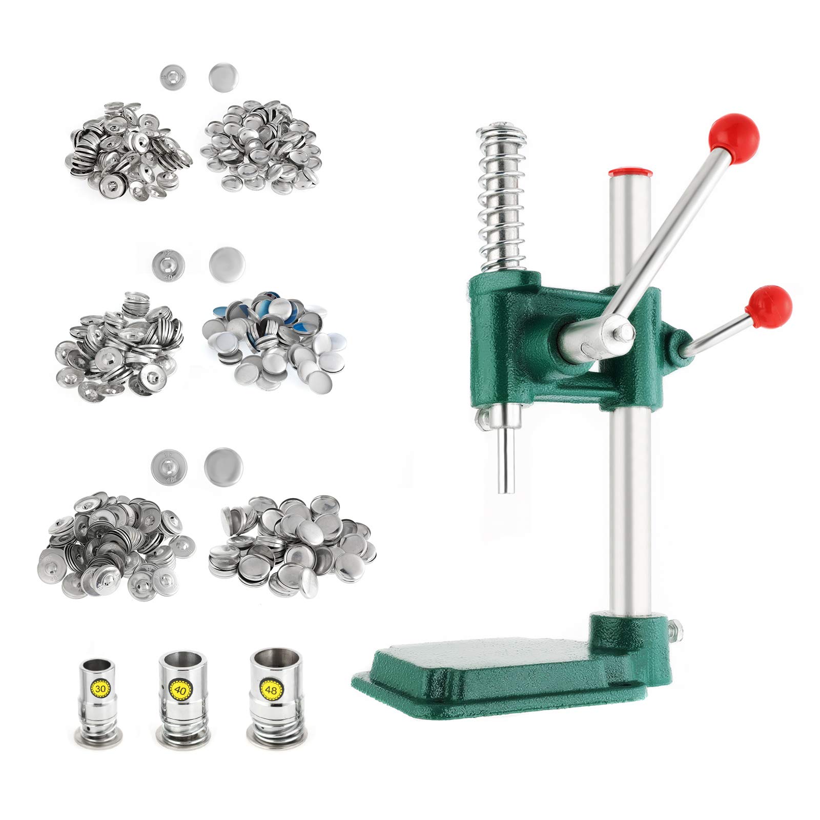 BEAMNOVA Fabric Button Maker Kit Punch Press Cloth Button Cover Making Machine DIY Tools 3 Sizes Die Set 18,25,30mm & 300 Button Supplies