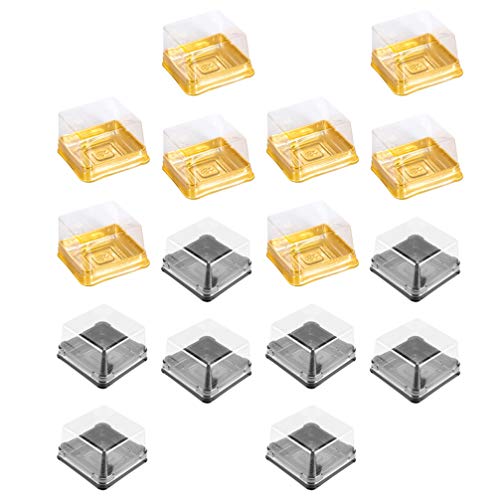 Hemoton Mini Cake Box 100Pcs Clear Plastic Mini Cupcake Cookie Box Muffins Mooncakes Box Pastry Packing Boxes Christmas Holiday Party Favors Supplies Mini Mooncake Box