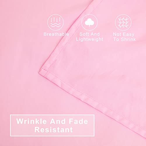FLXXIE 4 Pieces Microfiber Toddler Bedding Set, Super Soft and Breathable Crib Sheet Set, Includes Quilted Comforter, Flat Top Sheet, Fitted Sheet, Envelope Pillow Case for Boys and Girls, Pink