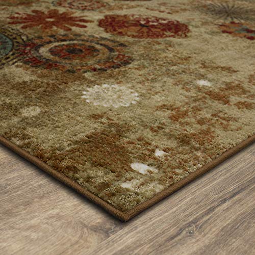 Mohawk Home Caravan Ornamental Floral Medallion 2' x 8' Area Rug - Orange - Perfect for Living Room, Dining Room, Office