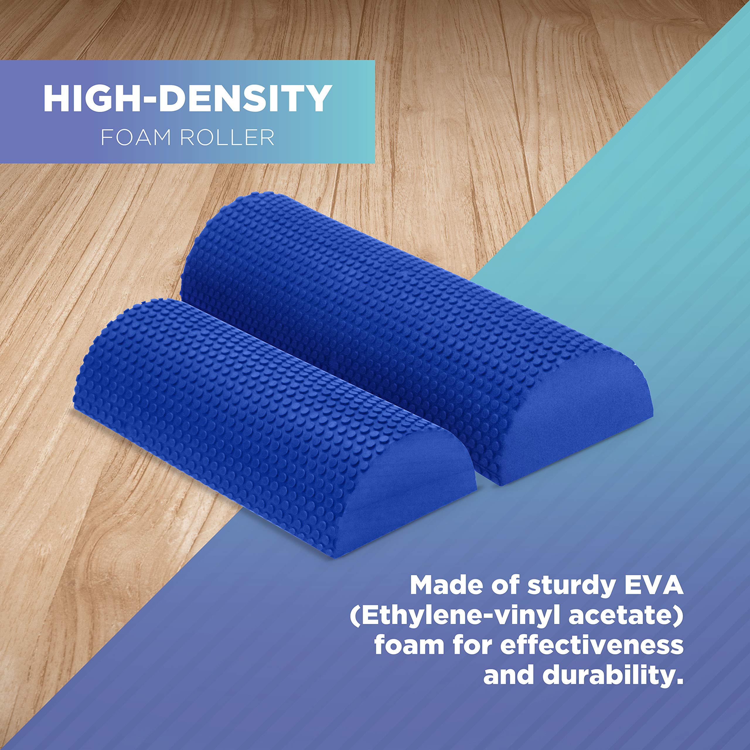 Bean Products High-Density EVA Foam Rollers | Deep Tissue Massager | Myofascial Release Textured Bumps | 12β Half Roller | Made in The USA