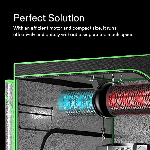 VIVOSUN D4 4 Inch 195 CFM Inline Duct Ventilation Fan HVAC Vent Blower for Hydroponics Grow Tent
