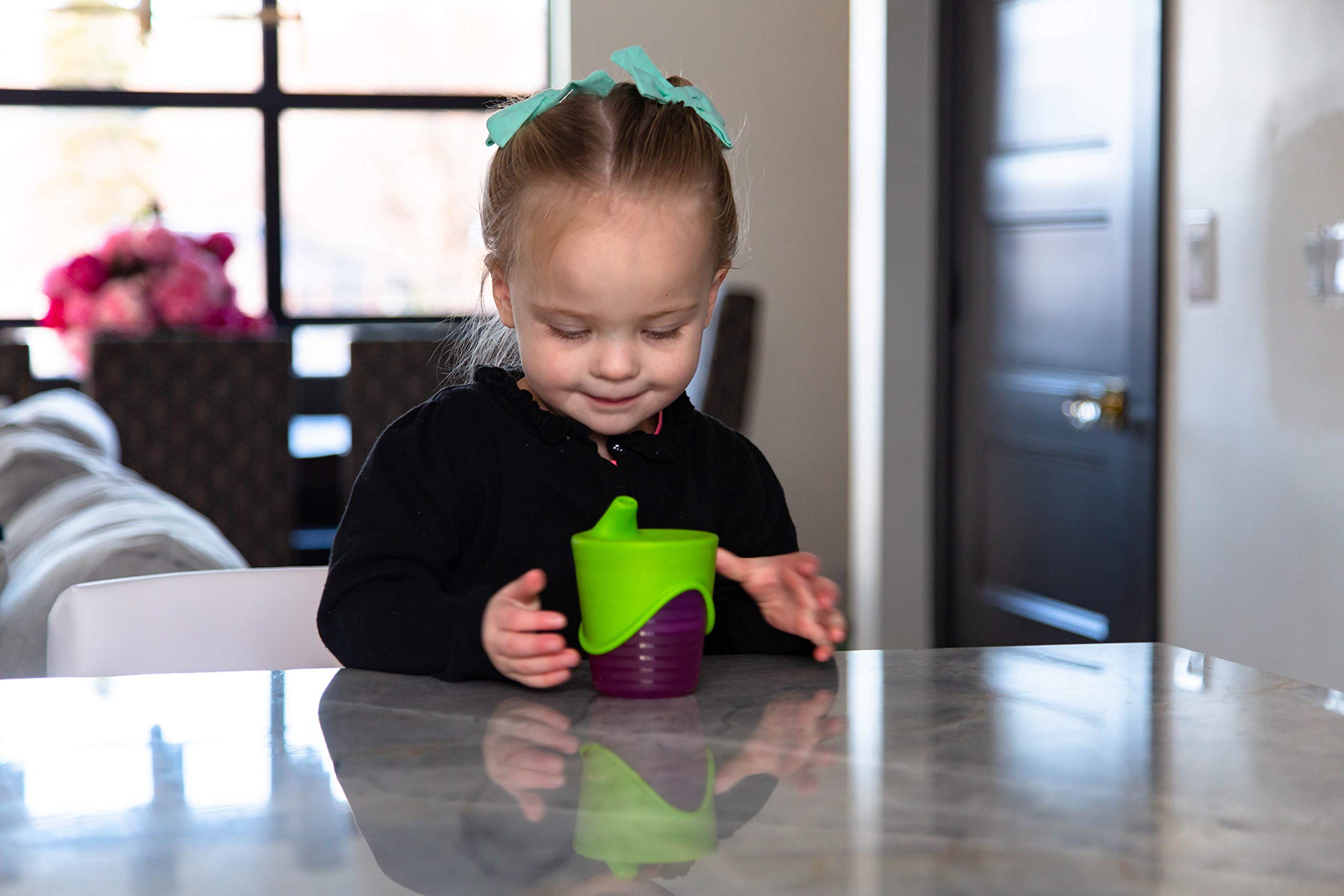 O-Sip! Silicone Sippy Lids (Pack of 3) - Spill-Proof Fun for Families! - BPA-Free, Fits on Glasses, Mason Jars & Cups - Reusable, Durable, & Kid-Friendly (Colors: Red, Green, Blue) - ModFamily