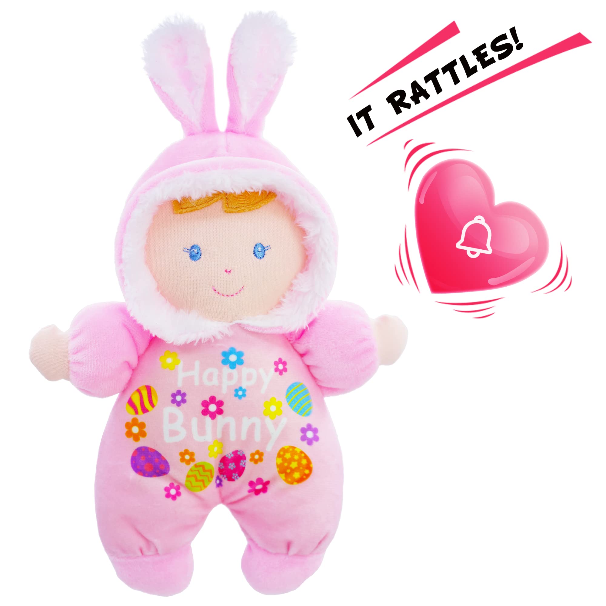 June Garden 9" My First Doll Olivia - Soft Plush Bunny Baby Doll - Easter Gift for Infants and Toddlers