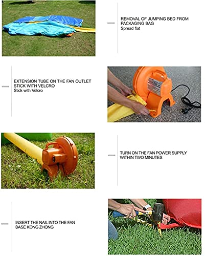Inflatable Castle for Children,/Indoor and Outdoor Large-Scale Park Trampoline/Slide Rock Climbing/Small Household Playground/Safe and Non-Toxic/Easy to Clean