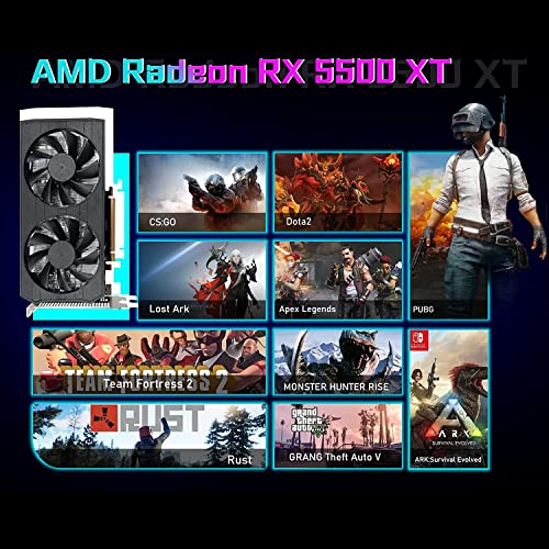 Dell RGB Gaming Desktop PC, Intel I5 3.2Ghz, 16G, 1TB SSD, Radeon RX 5500 XT 8G GDDR6, WiFi, BT 5.0, RGB Keyboard & Mouse, W10P64 (Renewed)