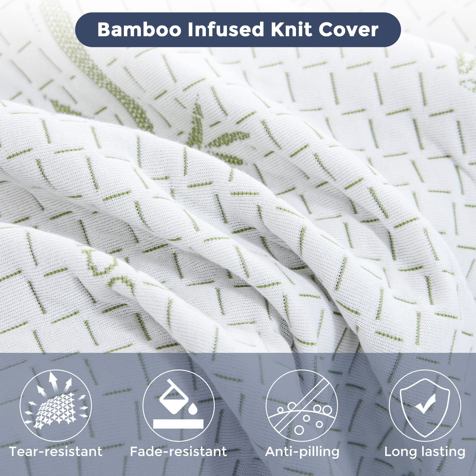 IULULU King Size Mattress in a Box, 8 Inch Gel Memory Foam Mattress with Bamboo Cover, Cooling Bed Mattress Made in USA, CertiPUR-US Certified White