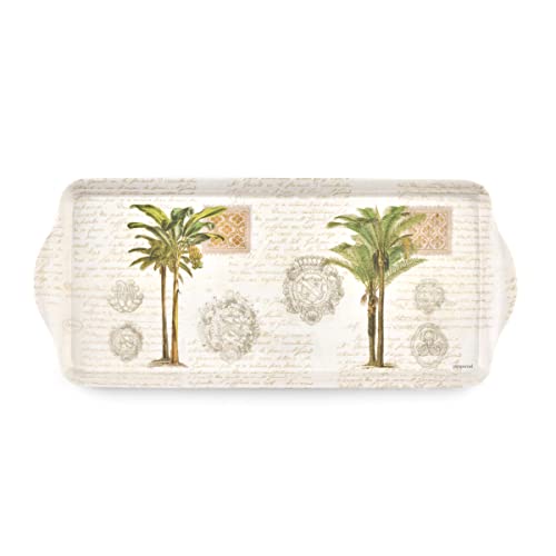 Pimpernel Vintage Palm Study Collection Sandwich Tray | Serving Platter | Crudité and Appetizer Tray for Indoor and Outdoor use | Made of Melamine | Measures 15.1" x 6.5" | Dishwasher Safe