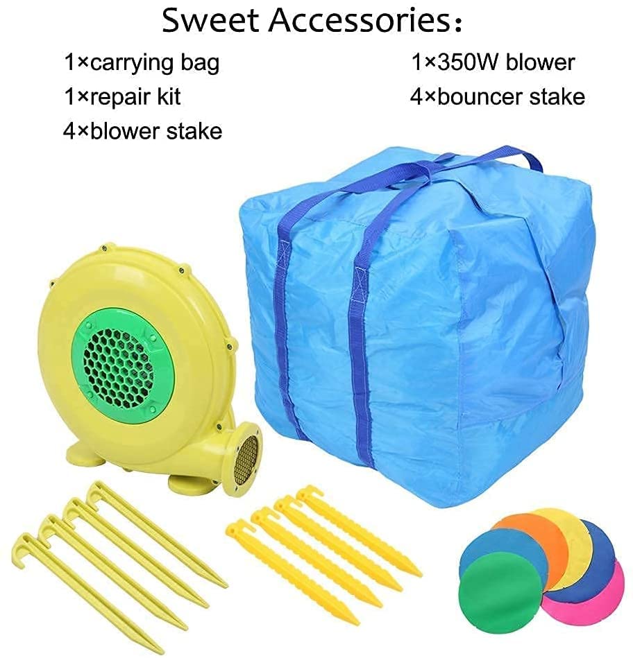 Inflatable Castle Activity Air Bounce House Bounce Room, Cloth 840D Jumping Surface, Outdoor Family Playground Garden Ch