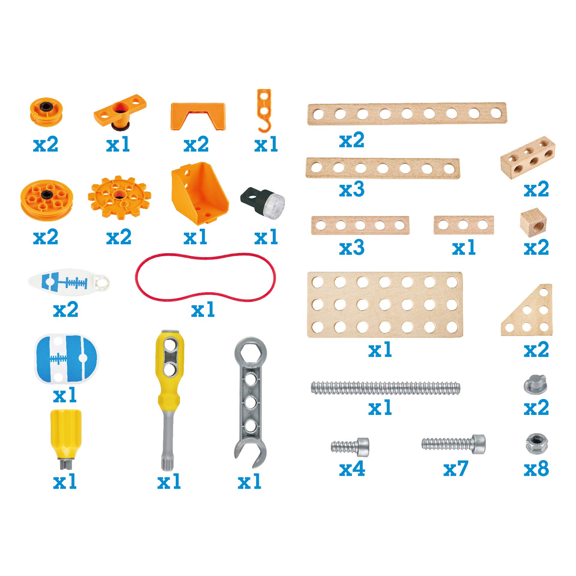 Hape Junior Inventor Deluxe Experiment Kit | 57 Piece Construction Building Toys, STEAM Science Kit for Kids 4 Years and Up (E3032A)