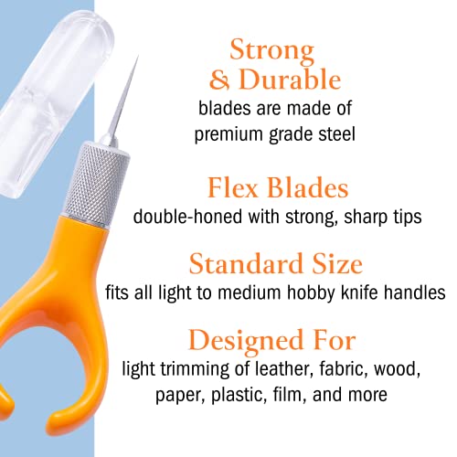 WA Portman Finger Tip Knife Set - Ergonomic Finger Blade Craft Knife Kit with 100#11 Replacement Blades - Precision Finger Knife with Craft Blades - Fingertip Blade & 100 Blades - Precision Knife Set