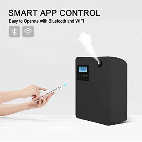 Hitish Scent Air Machine for Home, Bluetooth & WiFi Smart Scent Air Machine with Nebulizing Tech, 300ML Silent & Waterless Essential Oil Diffuser Cover up to 1500 Sq Ft for Large Room, Office(Black)