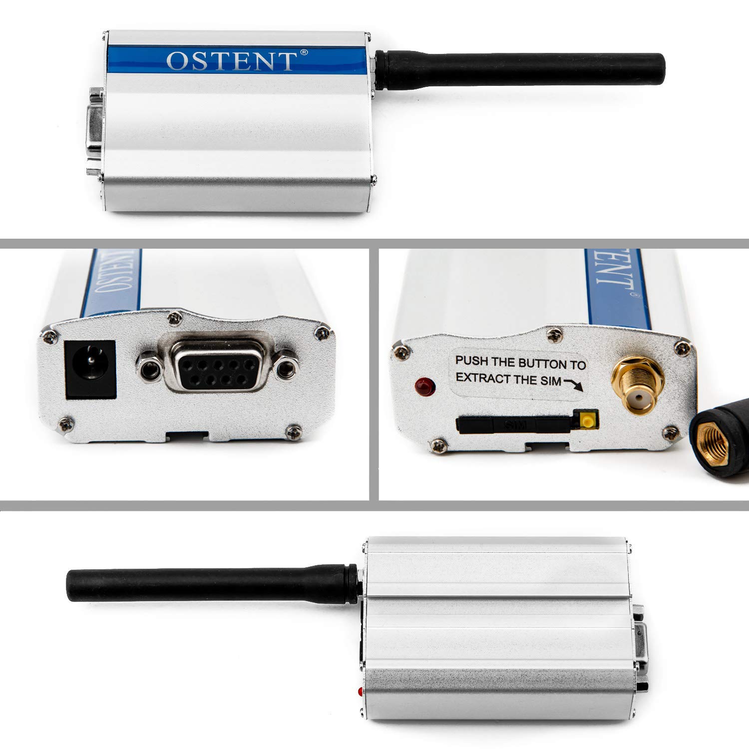 OSTENT GSM GPRS Modem with Siemens MC37I Module COM/RS232/Serial Port at Commands SMS MMS Voice Call EU Plug Power Adapter