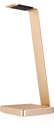 LUXA2 E-One Gold Solid-Metal Aluminum Universal Gaming Headphone Stand/Hanger/Holder for Headsets Display HO-HDP-ALE1GD-00
