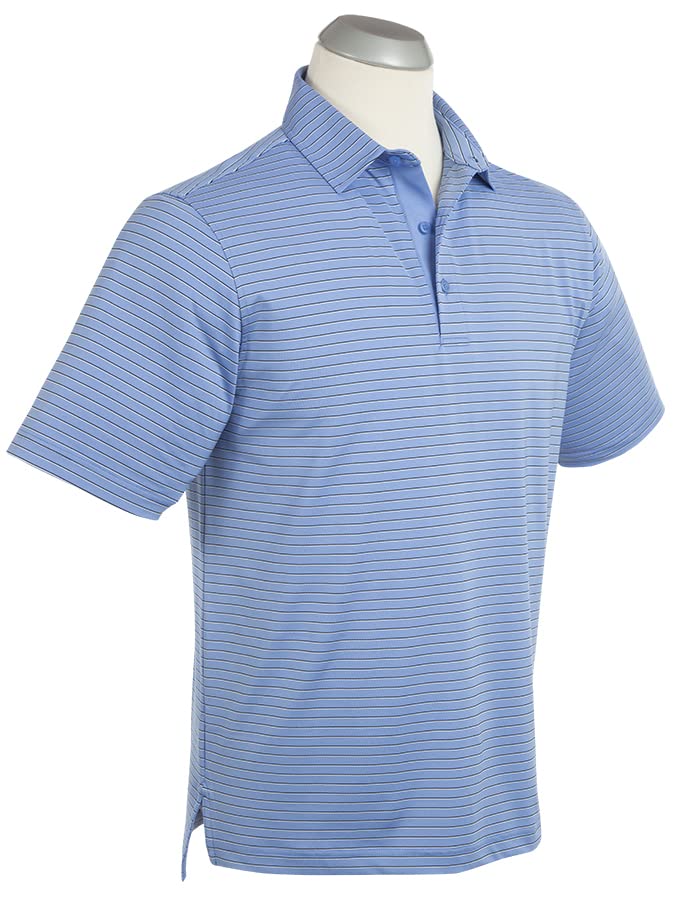 Bobby Jones Golf Apparel - Performance RTJ Cypress Stripe Short Sleeve Golf Polo for Men (XX-Large, Sky Blue)