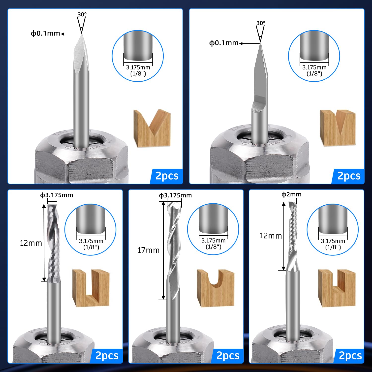 CNC Spindle, 500W CNC Spindle Motor,52mm Clamp with ER11 Collet and 10pcs Router Bit,High Precision for DIY CNC Router Milling and CNC Router Machine