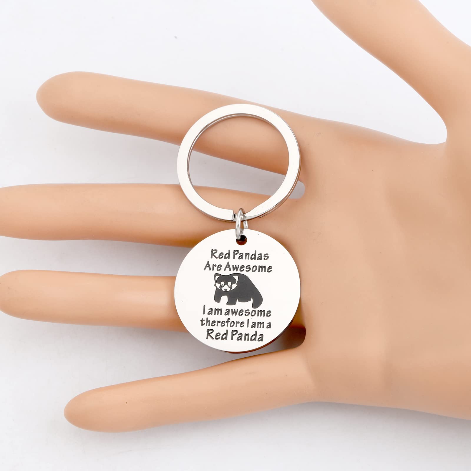 BLEOUK Red Panda Keychain Animal Themed Gift Cute Panda Gift Red Panda Lover Jewelry (Red Pandas Are Awesome)