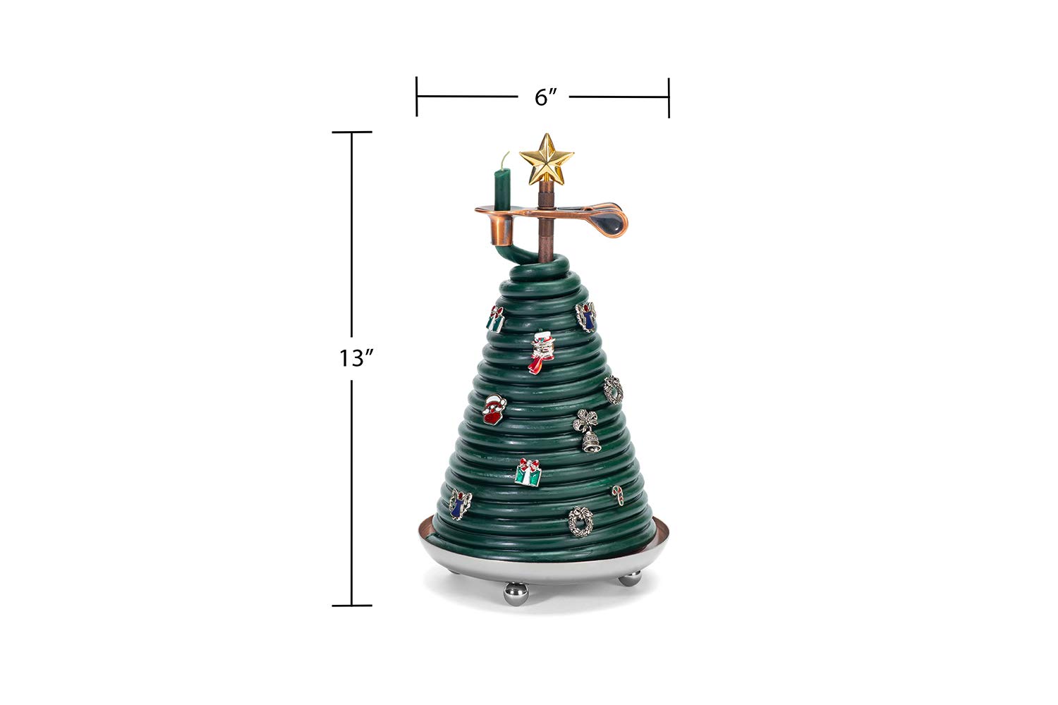 Candle by the Hour 80-Hour Christmas Tree Candle with 14 charms, Eco-friendly Natural Beeswax with Cotton Wick