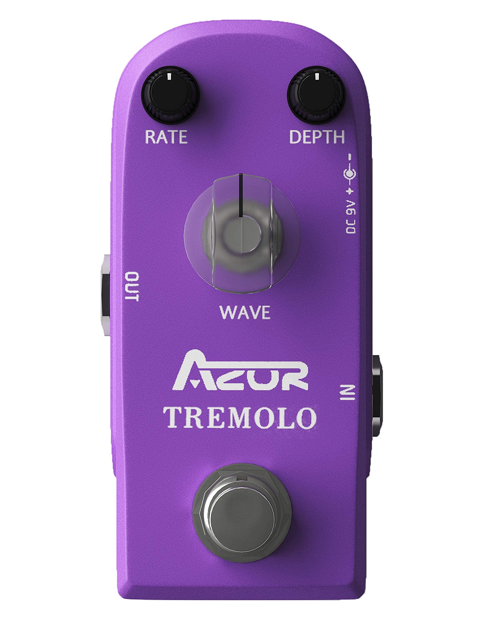 AZOR Mini Pedal Tremolo Classic Guitar Effect Pedal with Power Adapter Super Mini