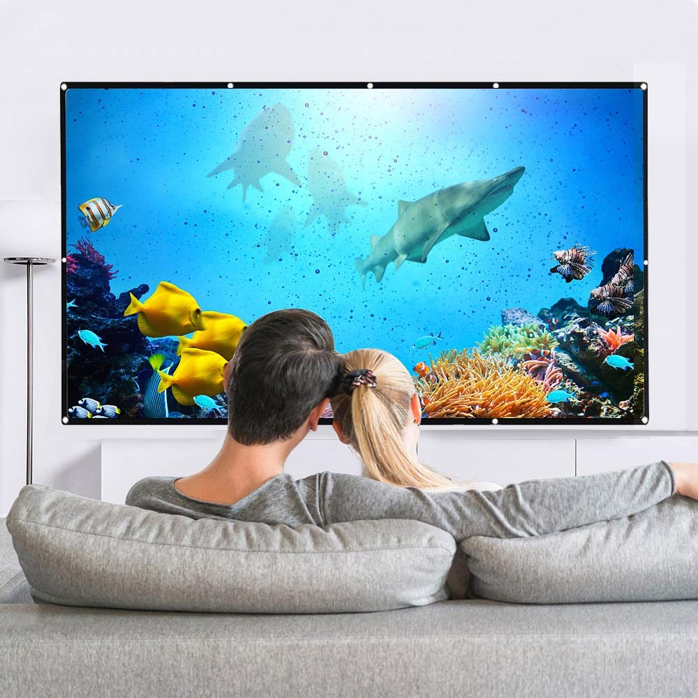 APAINI 100-inch/120-inch Portable Projector Screen 16:9 Projection Screen Foldable Thick Durable for Outdoor Home Theater (Size : 60 inch)