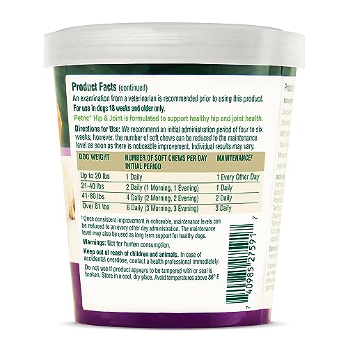 PetNC Natural Care Hip and Joint Soft Chews for Dogs, 90 Count,Liver,0.03 pounds