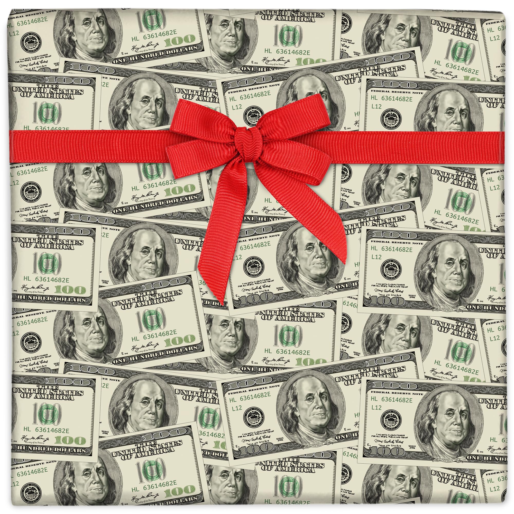 CENTRAL 23 Funny Wrapping Paper - 6 Sheets Of Birthday Gift Wrap And Tags - Dollar Bills - Money Wrapping Paper For Men Women Adult - Funny Christmas Wrapping Paper Adult - Comes With Stickers