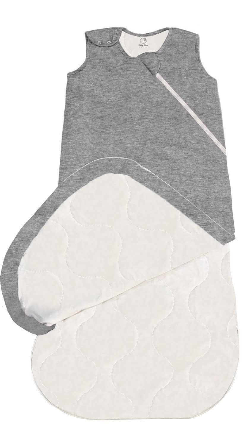 Baby Bobo Bamboo Sleeping Bag for Babies and Toddlers Zippered (Fog Grey, 6-18 Months)