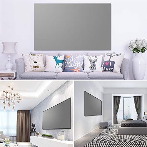APAINI 60/100/ 84/120 /130 Inch Projector Screen High Brightness Reflective Fabric Cloth Projection Screen for Home Theater (Size : 60 inch)