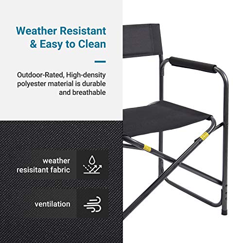 AsterOutdoor Camping Folding Directors Chair with Collapsible Side Table for Outdoors Camp Lawn Fishing, Carry Bag Included, Supports 250lbs