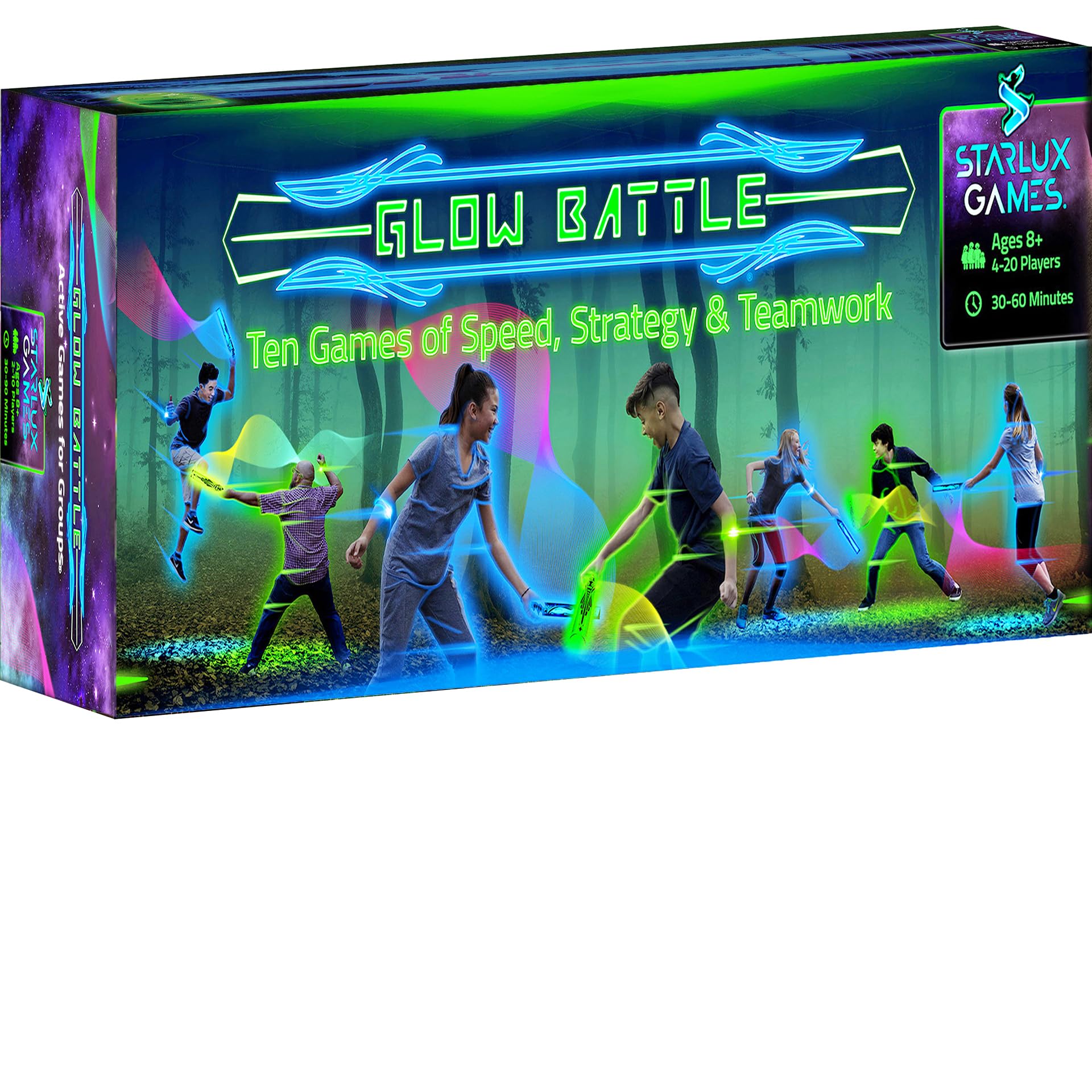 Glow Battle - Family Pack: A Thrilling, Glowing Sword Game | 2-8 Players, Age 8+ | Unique Family Games for Kids and Adults Idea | Outdoor Toys for Kids 8-12+ | Glow Games for Kids 8-12+