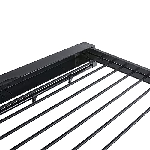 Delysia King Clothes Laundry Drying Rack,Collapsible Wall Mounted Hanger|7 Drying Rods (Black)