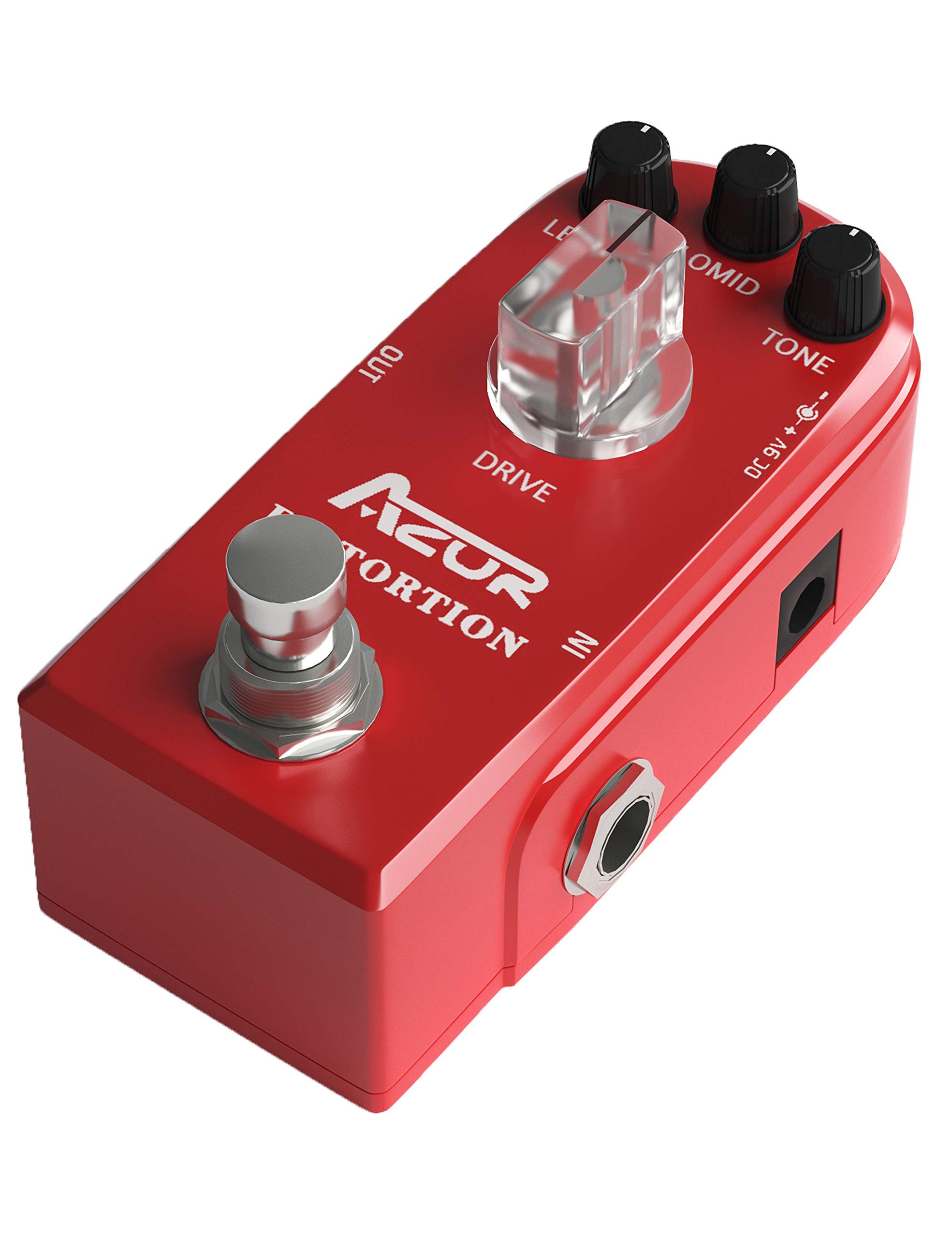 AZOR Vintage Distortion Guitar Effect Pedal with Guitar Effect Pedal Cables 3 Pack (Gold)
