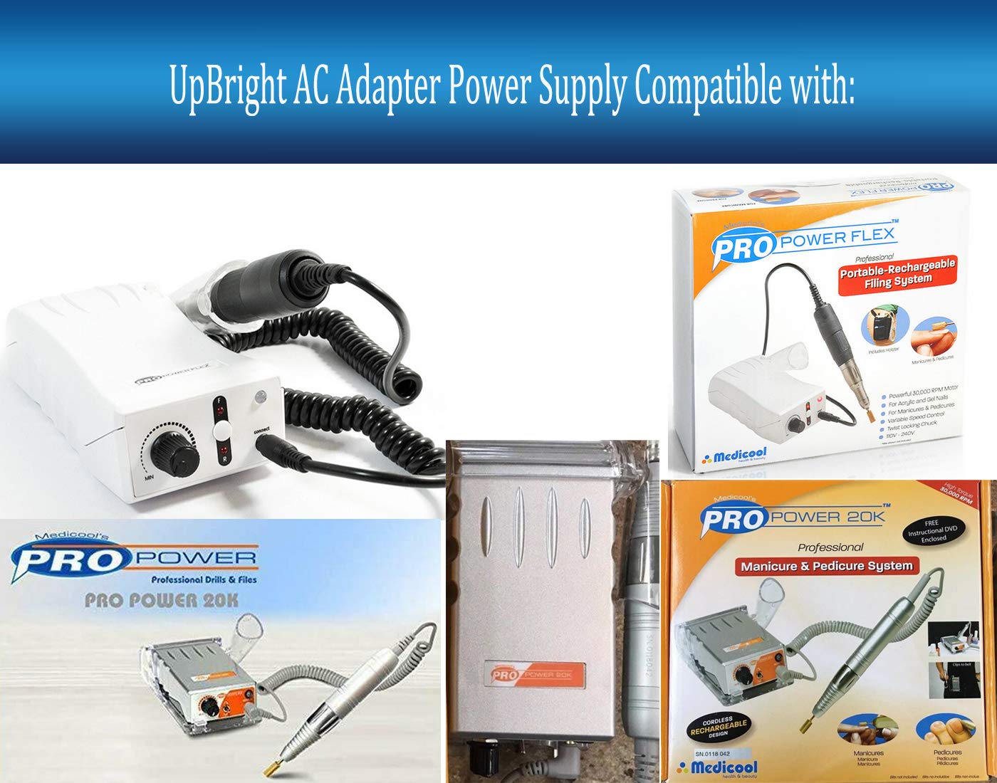 UpBright 30V AC/DC Adapter Compatible with Medicool Pro Power 20k PPFLEX PP Flex ProPower Flex Portable Nail File YS YS04-300100D YS04-3001000 TDX-3001000 XY XY36S-3001000Q-UW 30VDC 1A Supply Charger