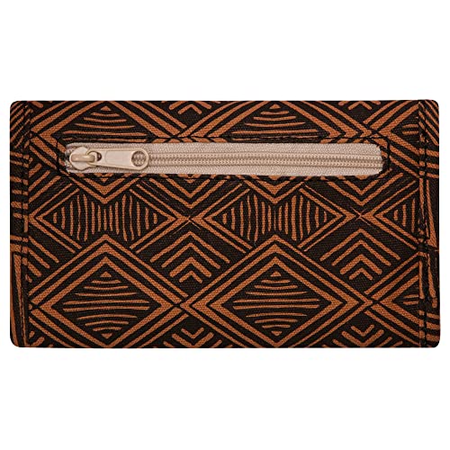 KAVU Big Spender Tri-fold Wallet Clutch Travel Organizer-Mahogany Inlay