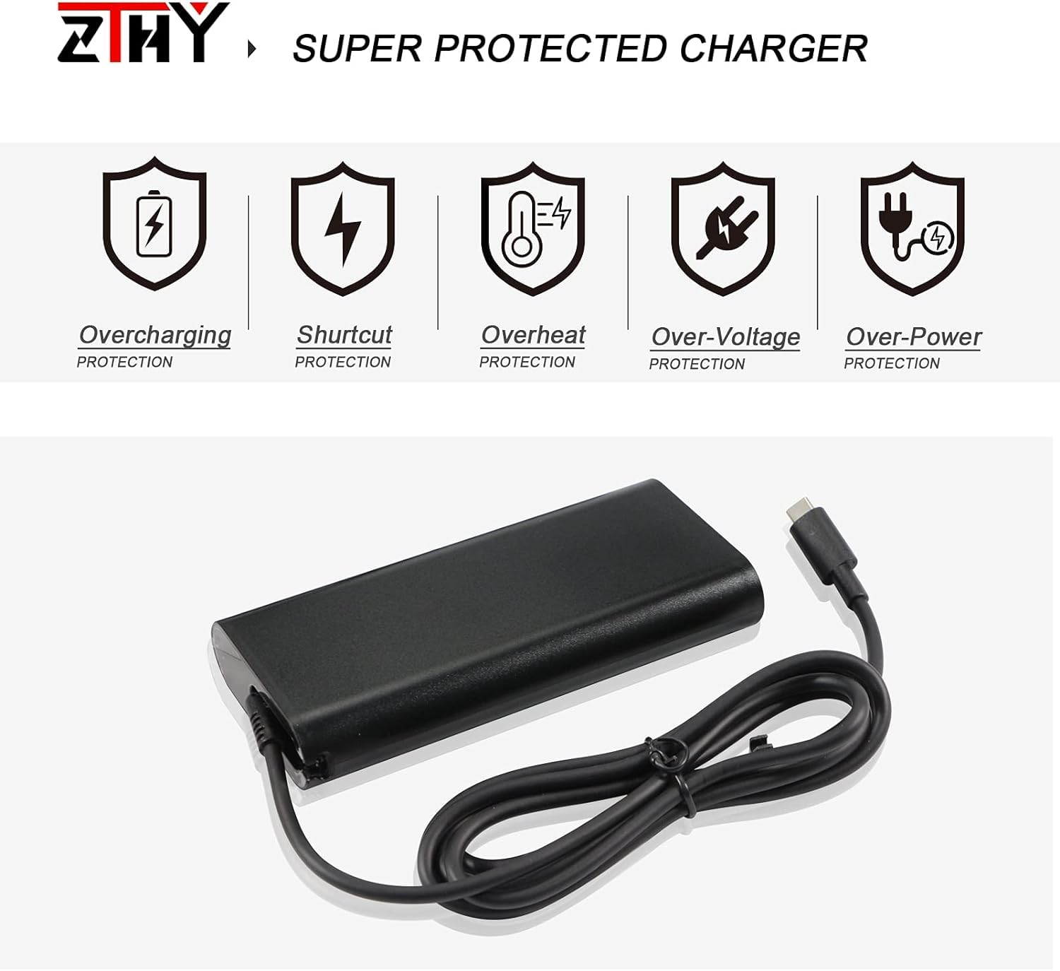 ZTHY 130W USB-C Type-C Laptop Charger Power Supply AC Adapter Replacement for Dell XPS 15 9500 XPS 17 9700 9700 9710 9720 9730 Precision 5750 5760 5770 5560 5550 5520 Latitude 7310 7210 9410 9510