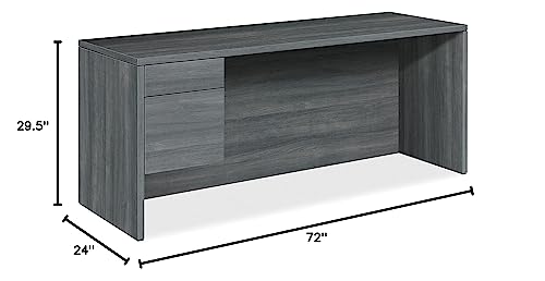 HON 10500 Series Left-Pedestal Credenza, Sterling Ash