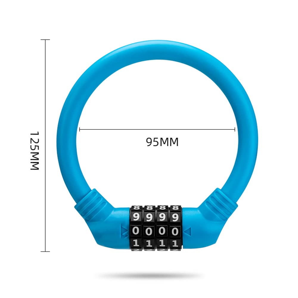 AZPINGPAN Bold Ring Bicycle Lock丨Zinc Alloy Core Steel Cable Code Lock丨Small and Portable Outdoor Mountain Bike Fixing Accessories丨Suitable for Electric Vehicles, Motorcycles, Scooters