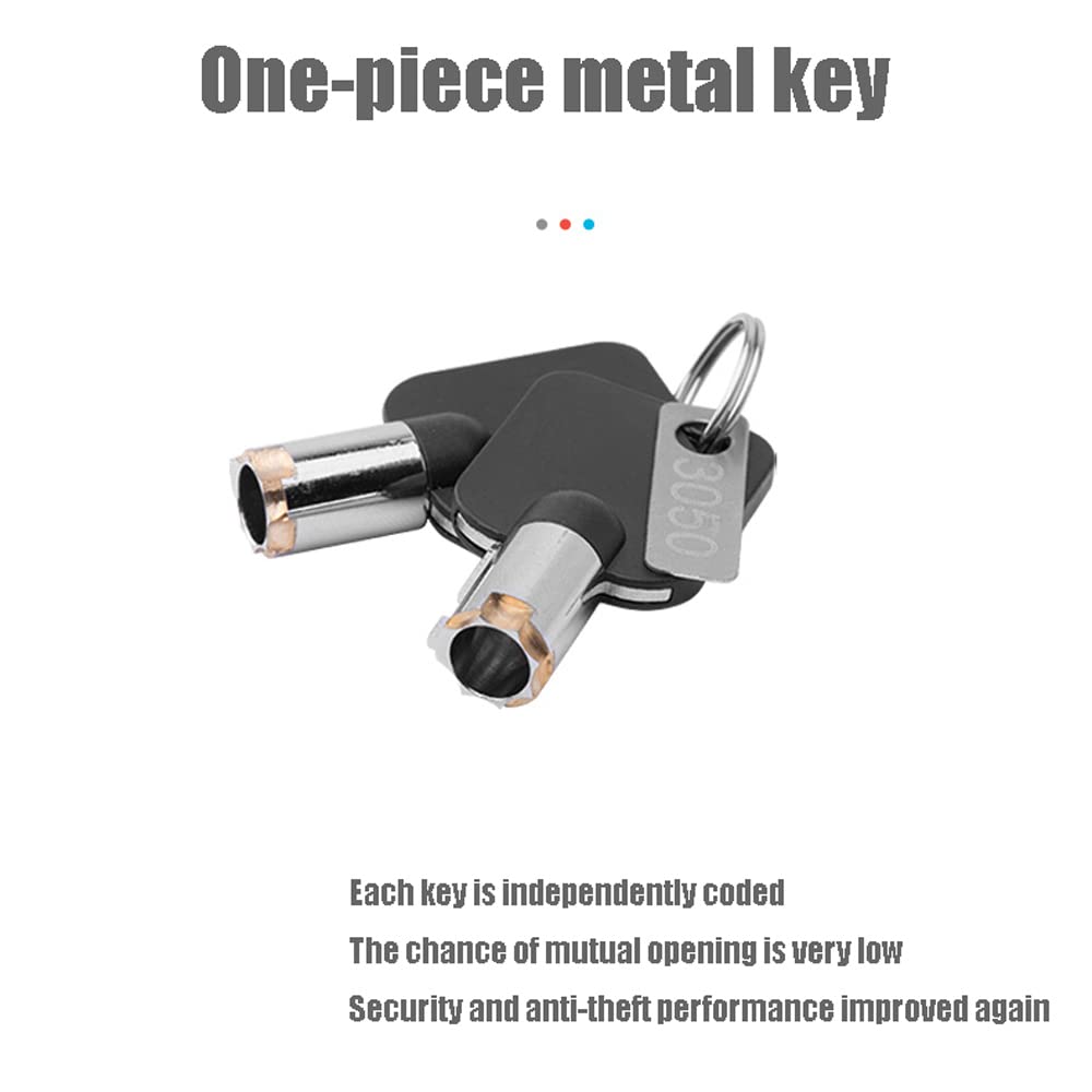 AZPINGPAN Compact Portable Bicycle Lock丨Key Anti-Theft Steel Cable Press to Lock Mini Ring Mountain Bike Lock Accessories and Equipment丨for Gate,Fence,Garage,Glass Door (with 2 Keys)