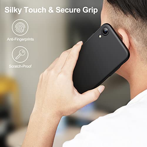 JETech Upgraded Slim (0.85 mm Thin) Case for iPhone XR 6.1-Inch, Camera Lens Cover Full Protection, Slim Fit Ultra Thin Lightweight Matte Hard PC, Support Wireless Charging (Black)